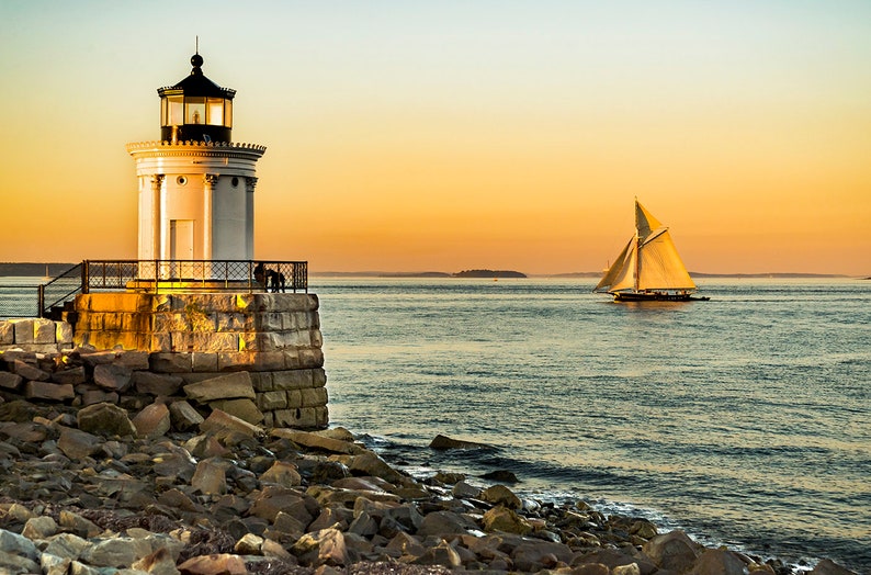 Photography, Bug Light, Lighthouse, South Portland, Maine, USA, Canvas ...