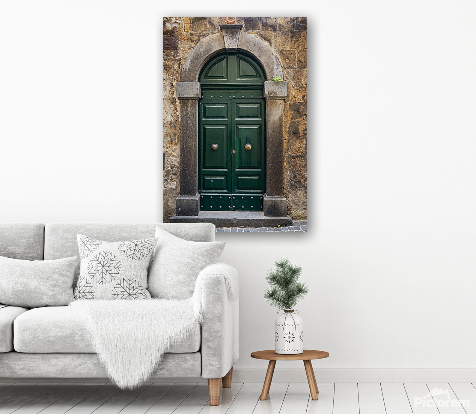 Photography, Door, Décor, Canvas, Metal, Green Door, Umbria, Orvieto ...