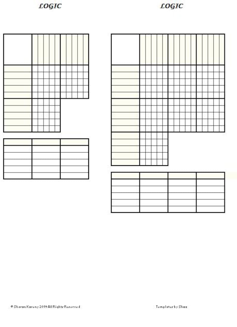 Printable PDF Puzzle Practice Sheet Logic - Etsy Canada
