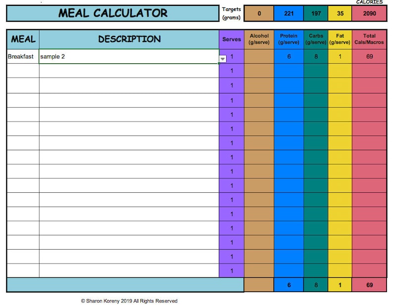 Macro Diet Tracker Excel Xlsx File Etsy Macro Diet Tracker Excel Xlsx File Etsy