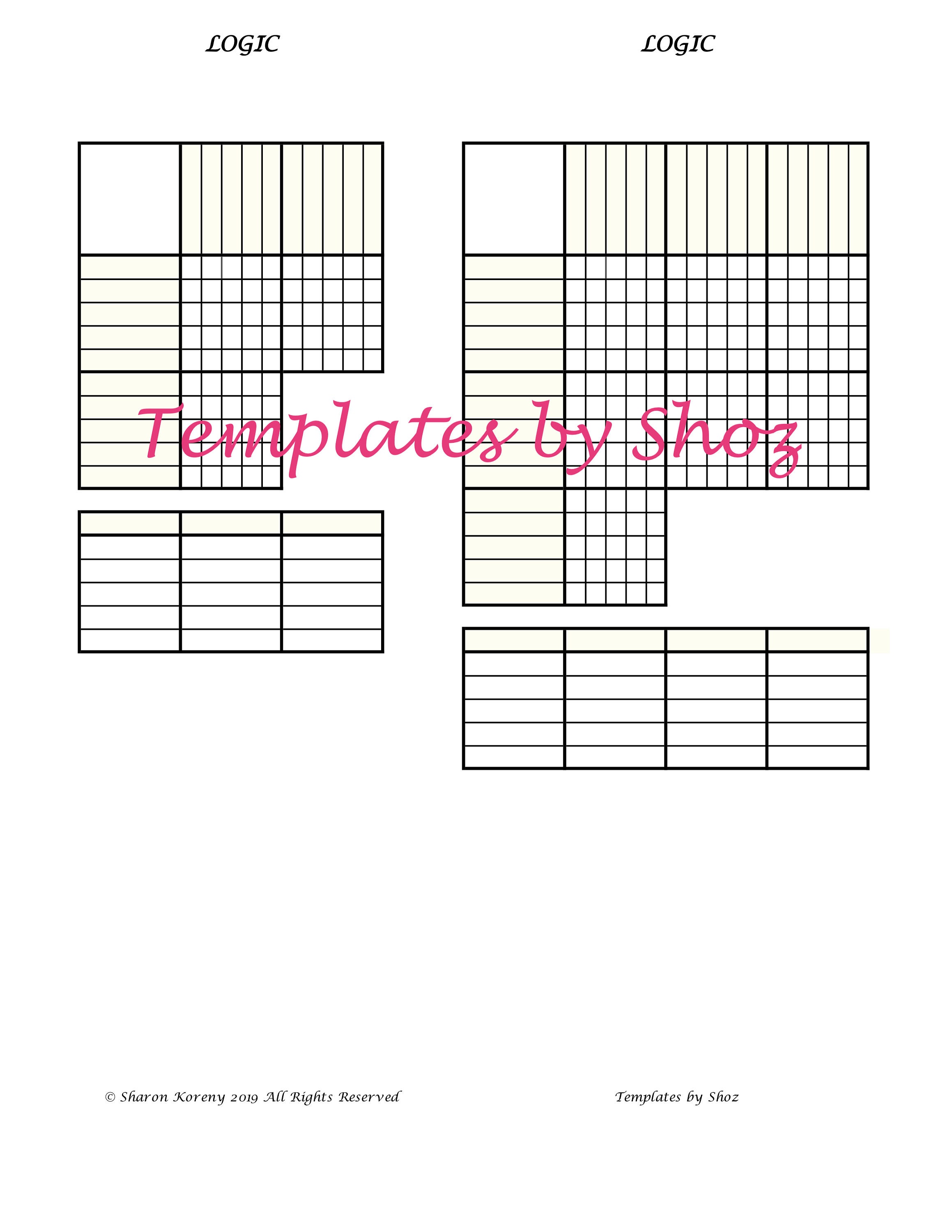 Printable PDF Puzzle Practice Sheet Logic - Etsy Canada