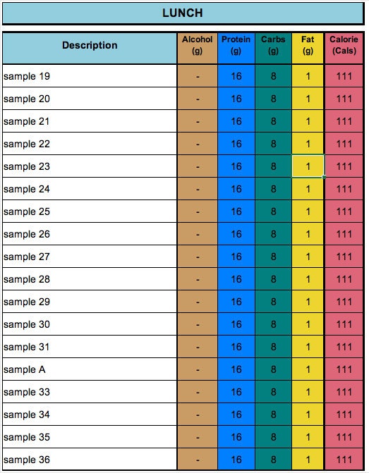 Macro Diet Tracker Excel Xlsx File - Etsy