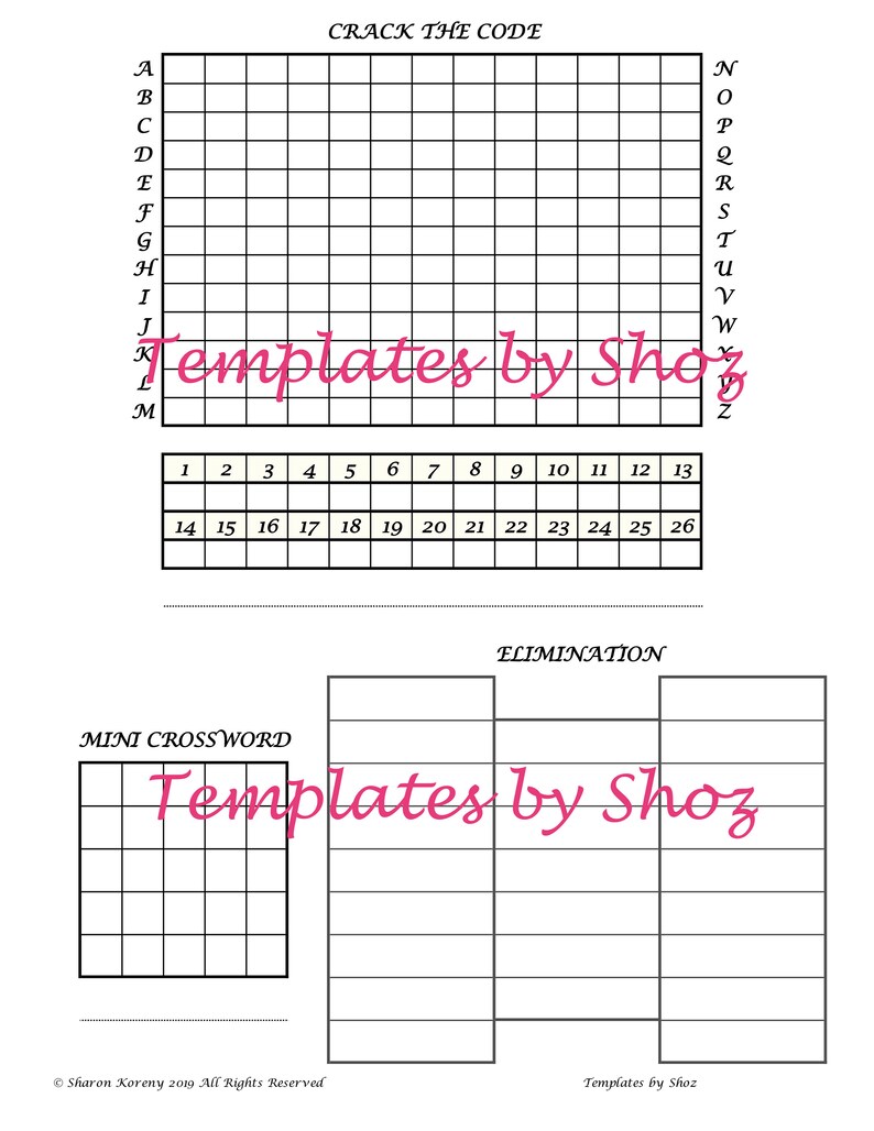 Printable PDF Puzzle Practice Sheet Crack the Code - Etsy