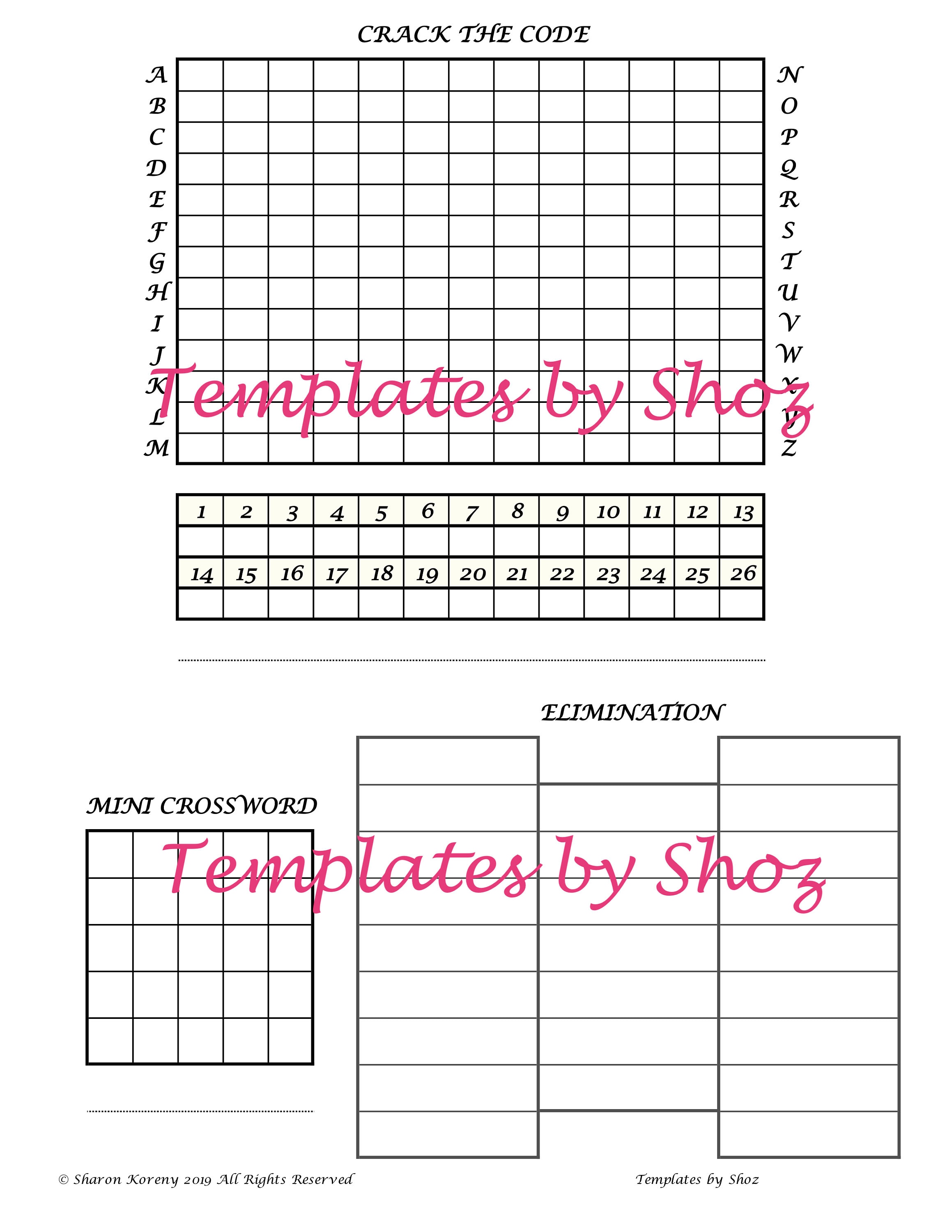 Printable PDF Puzzle Practice Sheet Crack the Code - Etsy