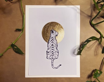 Gold Tiger Print - Etsy