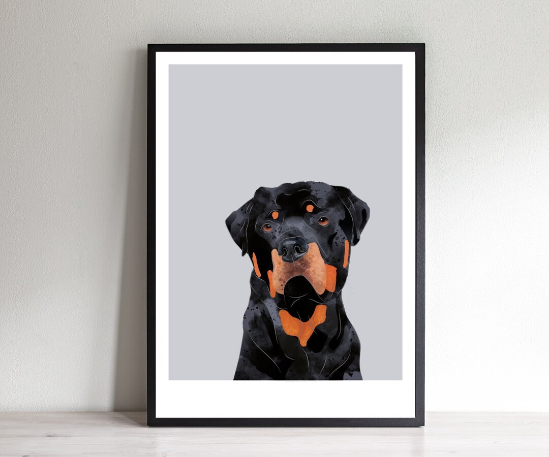 Rottweiler Print - Rottweiler Wall Art - Rottweiler Art - Rottweiler ...