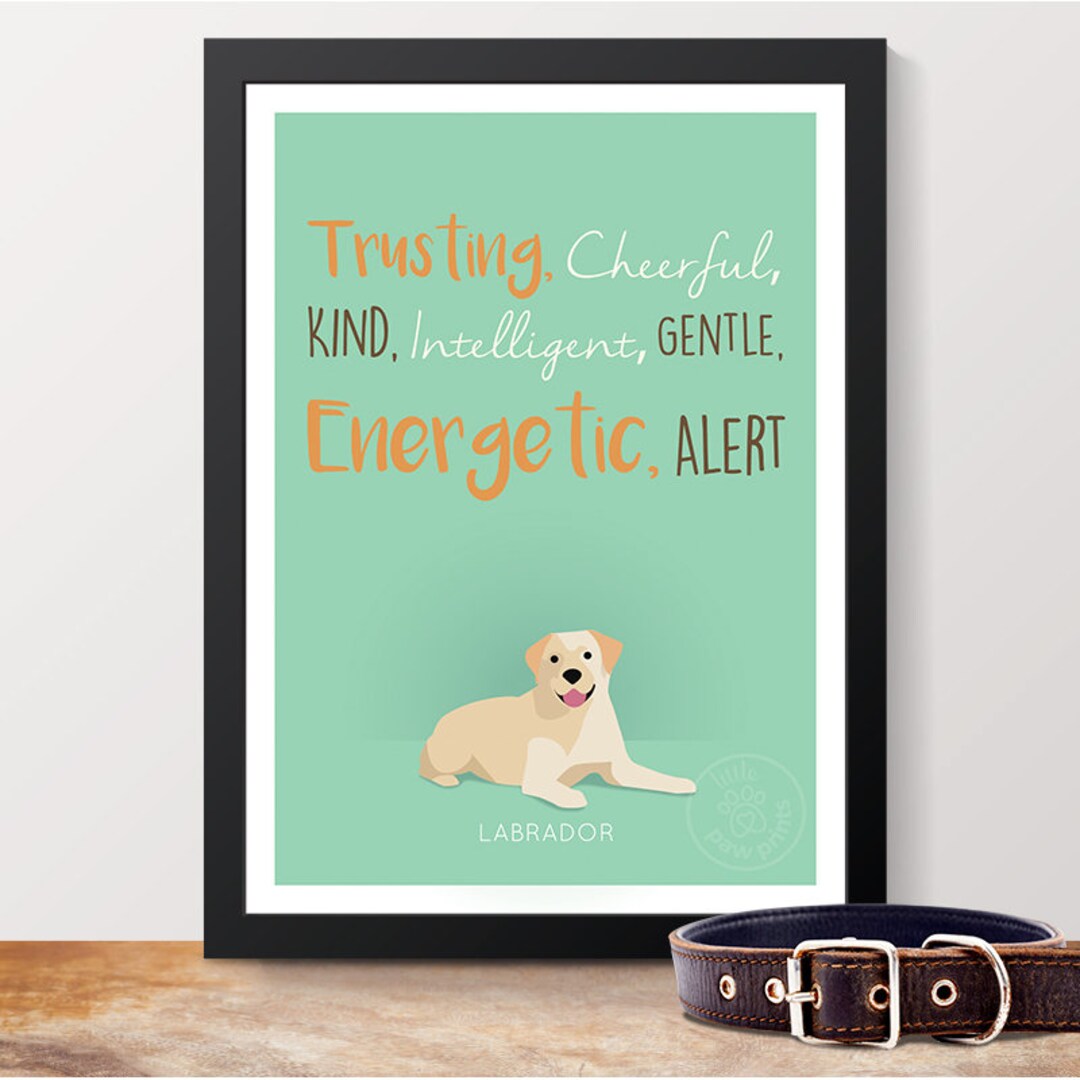 Labrador Personality Trait Poster - Labrador Lover Gift, Labrador ...