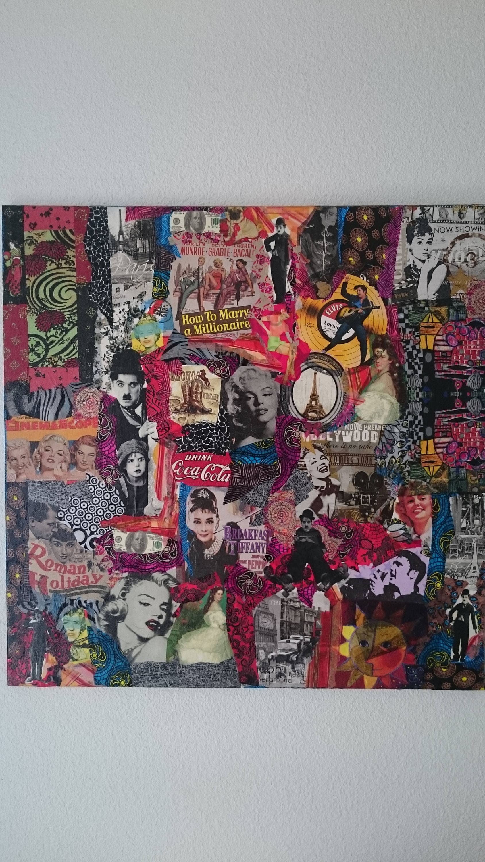 Tableau collages papiers sur toile Movies - Etsy France