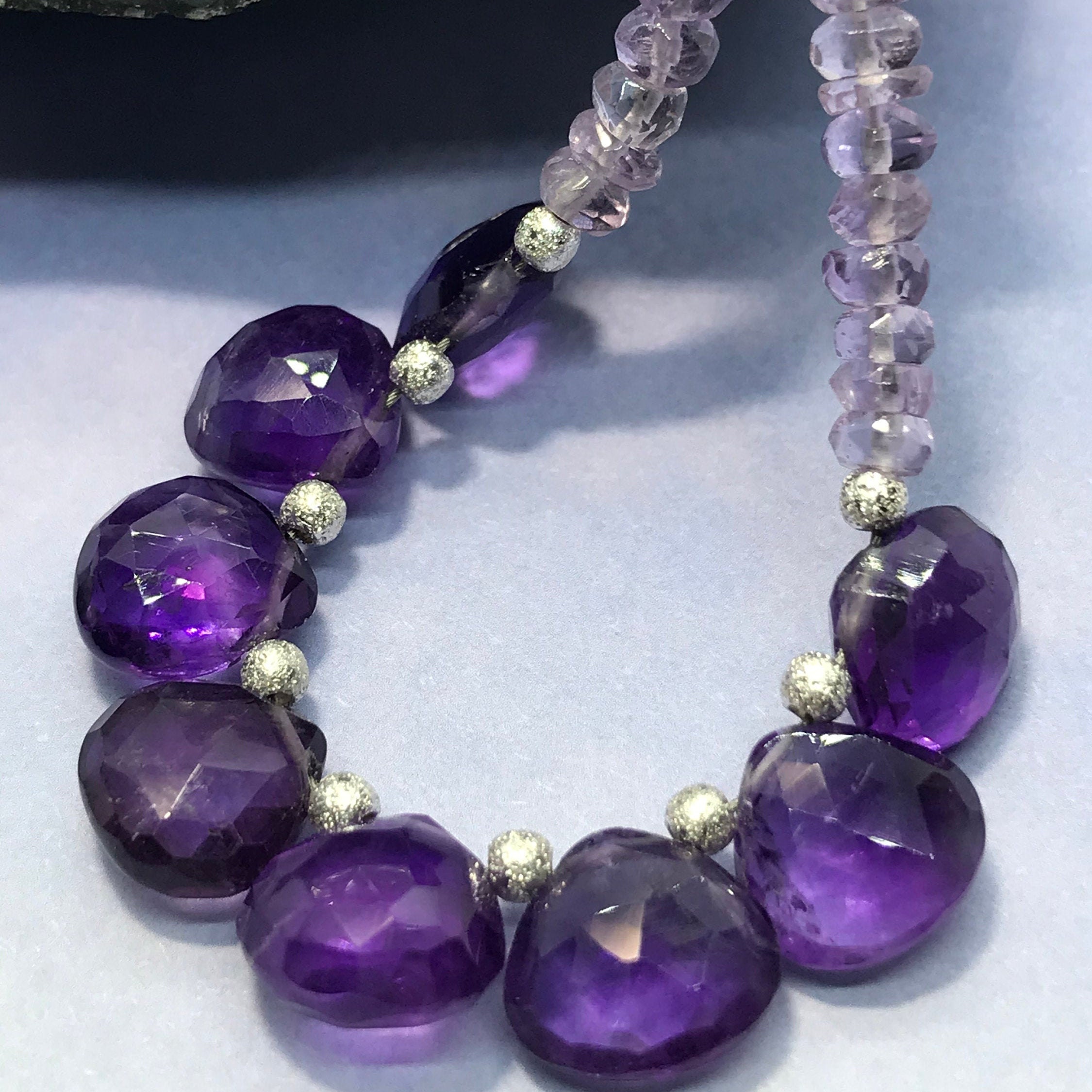 Royal Purple Amethyst Necklace, Sparkling Authentic Gemstones, Stardust ...