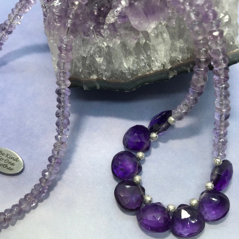 Royal Purple Amethyst Necklace, Sparkling Authentic Gemstones, Stardust ...