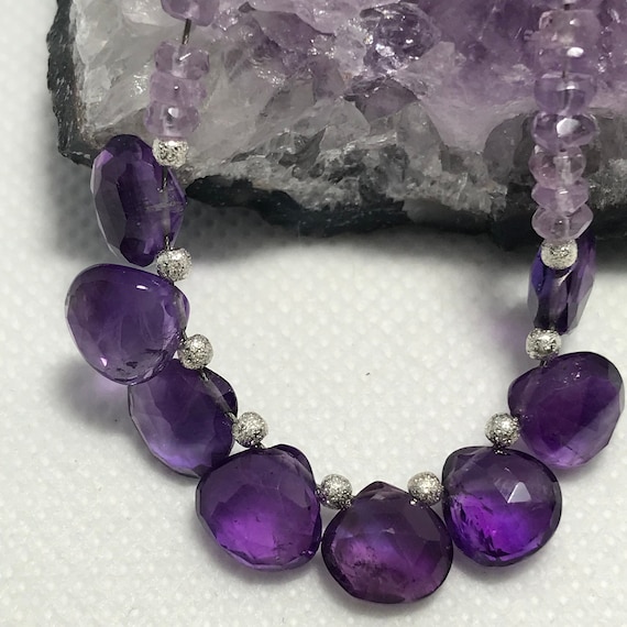 Royal Purple Amethyst Necklace Sparkling Authentic Gemstones - Etsy