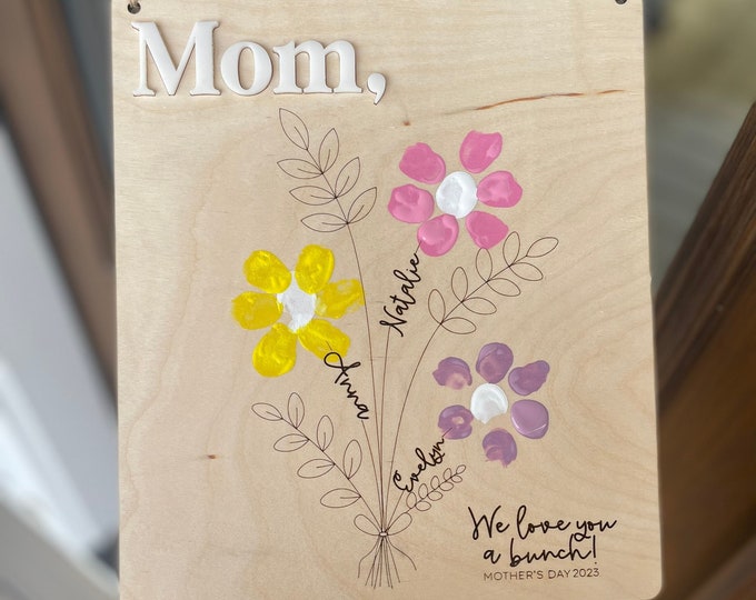 Mother's Day Handprint Sign, Flower Handprint Sign, Mother’s Day Gift ...