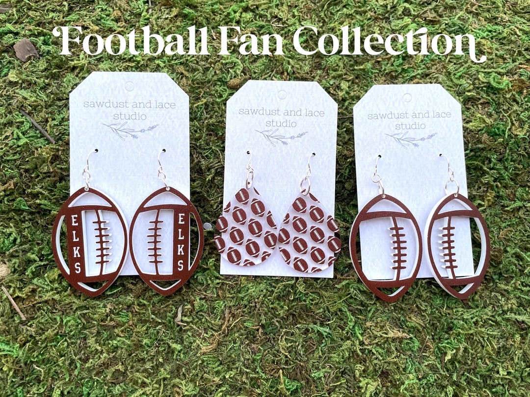 Football Earrings, Custom Team Earrings, Game Day Earrings, School ...