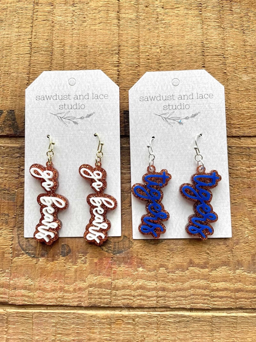 Script Team Earrings, Script Spirit Earrings, Game Day Earrings, Sports ...