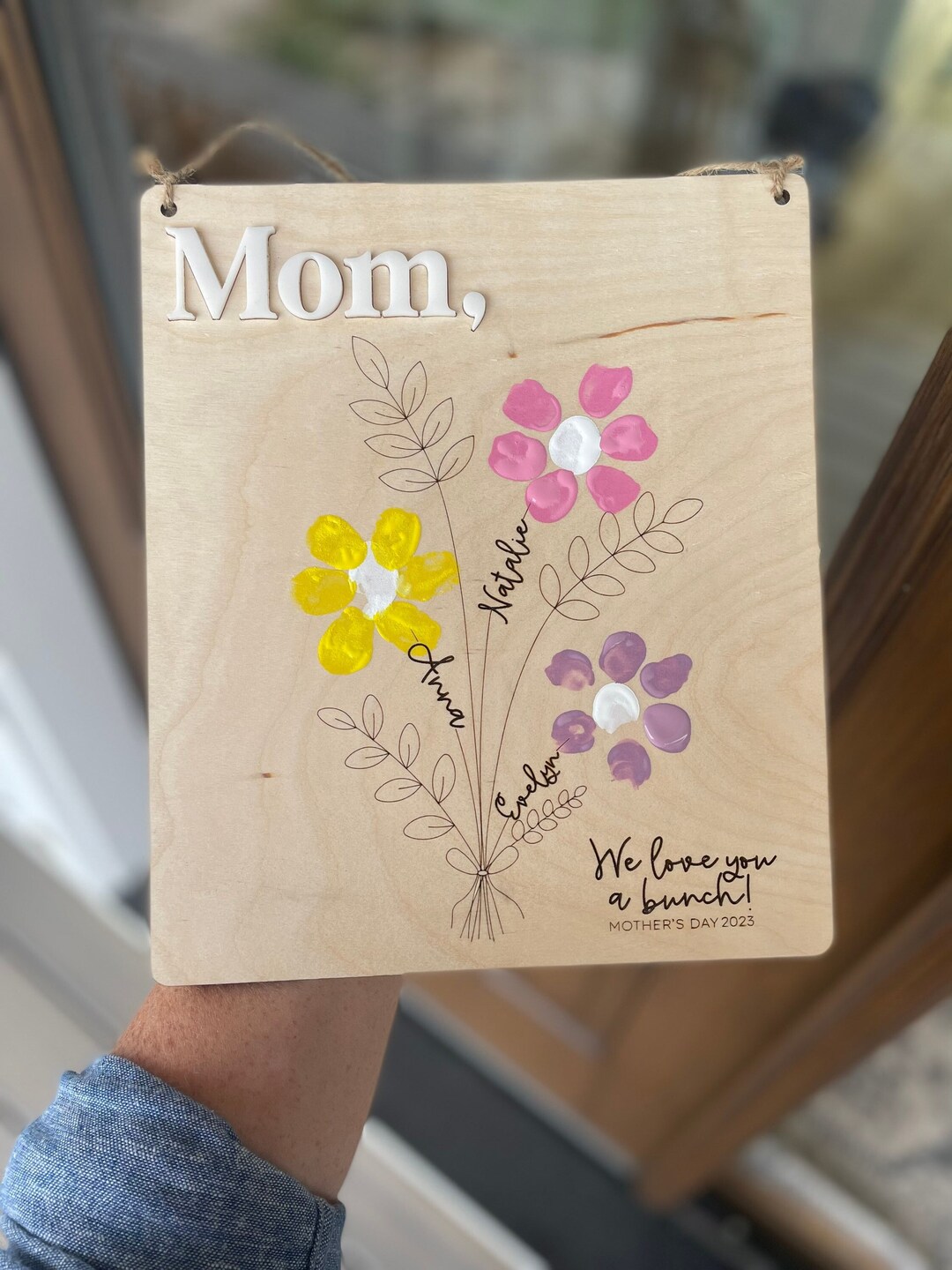 Mother's Day Handprint Sign, Flower Handprint Sign, Mothers Day Gift ...