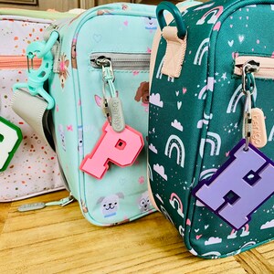 Varsity Letter Backpack Tag, Name Keychain, Acrylic Bag Tag, Custom ...