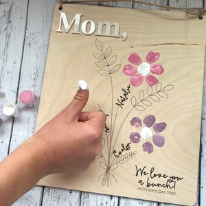 Mother's Day Handprint Sign, Flower Handprint Sign, Mothers Day Gift ...