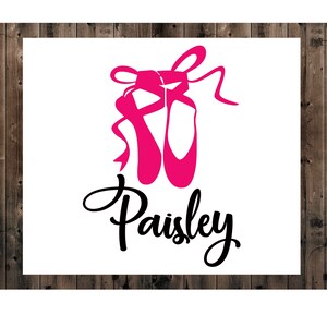 Ballet Name Decal, Ballet Shoes Sticker, Pointe Shoes Name Decal ...
