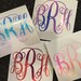 Holographic Monogram Decal, Vine Script Monogram, Holographic Monogram ...
