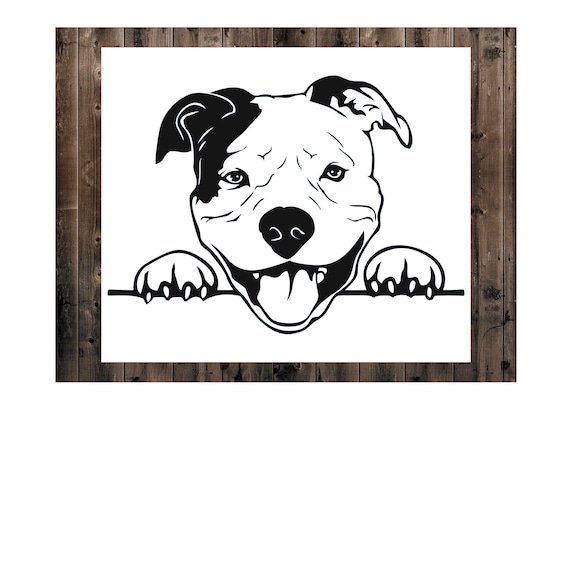 Pit Bull Decal Sticker Peeking Pit Bull Decal Dog Mom | Etsy