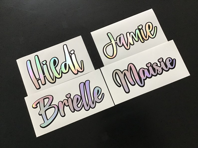 Layered Outlined Holographic Name Decal, Custom Name Vinyl Sticker ...