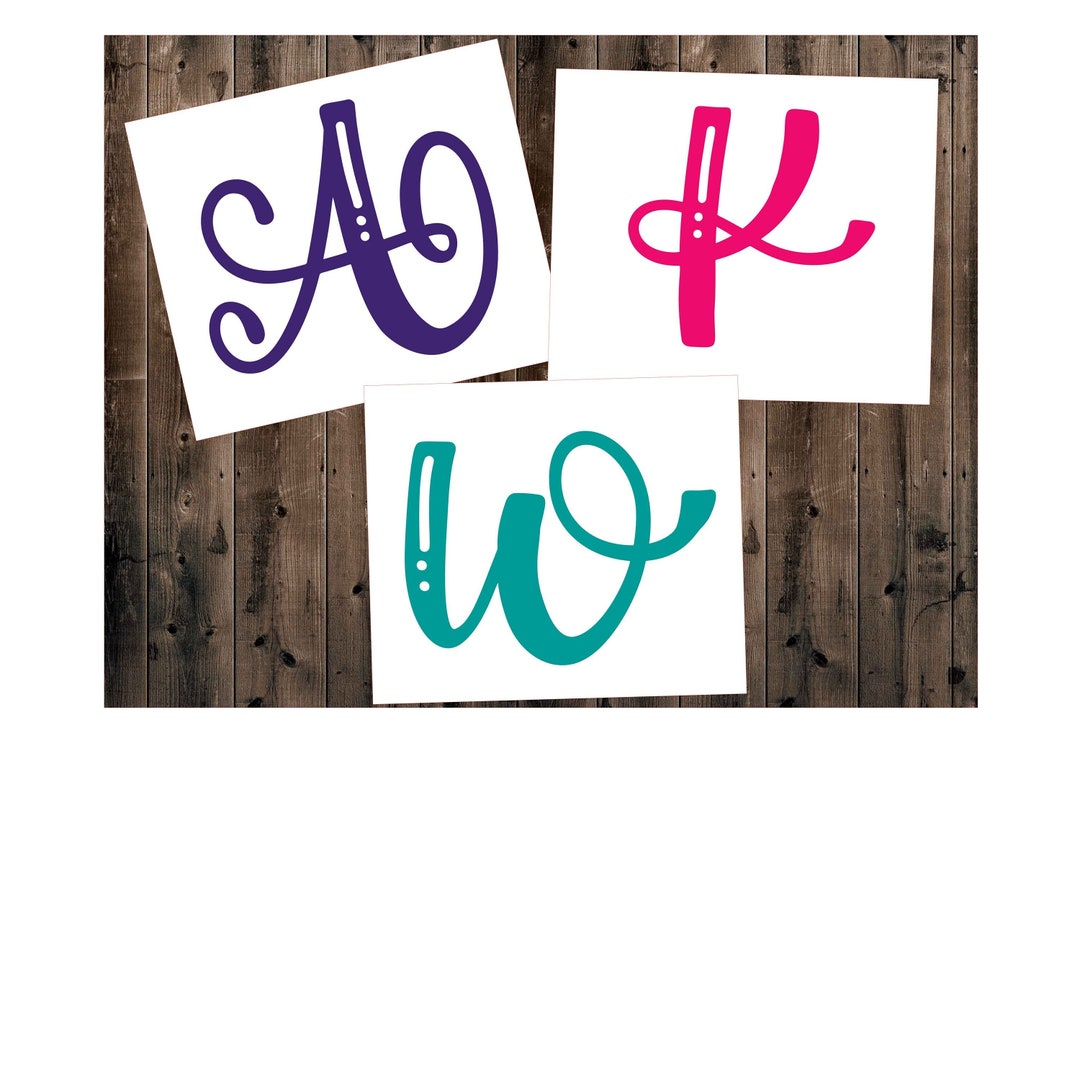 Single Initial Monogram Decal Sticker, Single Letter Decal, Letter ...