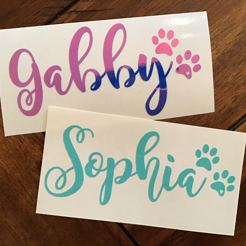 Vinyl Dog Name Decal - Etsy