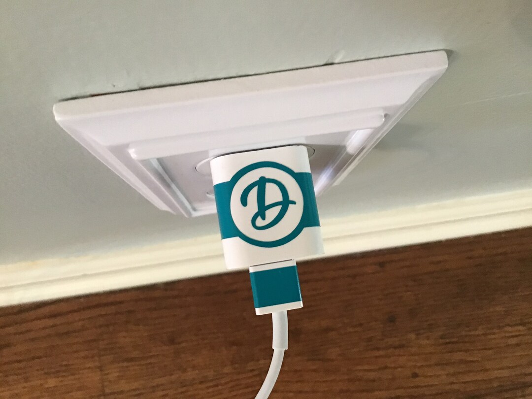 Monogram Charger USB Wrap, Charger Wrap Decal, Personalized Charger ...