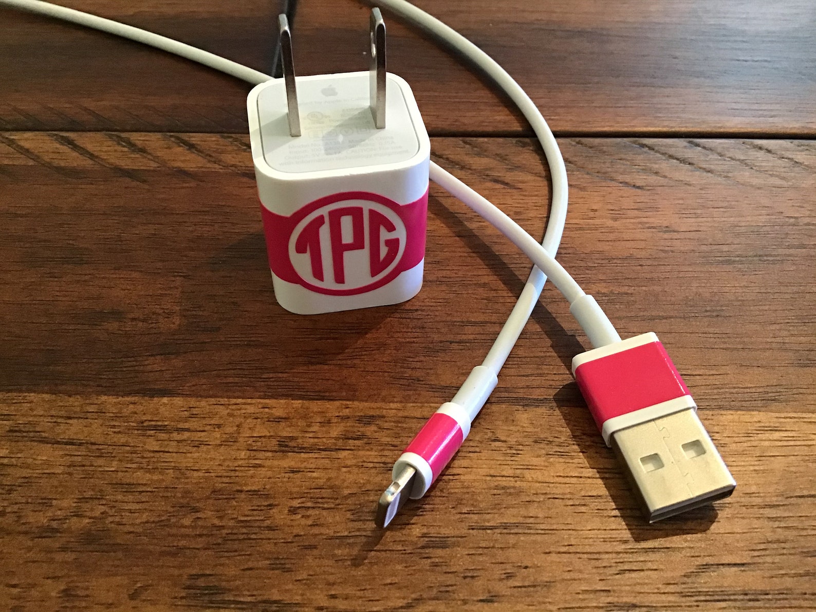 Monogram Charger USB Wrap Charger Wrap Decal Custom Label | Etsy