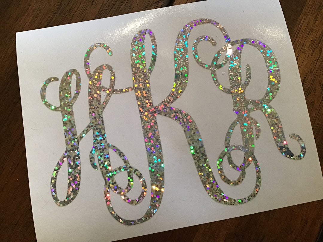 Monogram Decal, Holographic Monogram Decal, Car Decal, Monogram Sticker ...