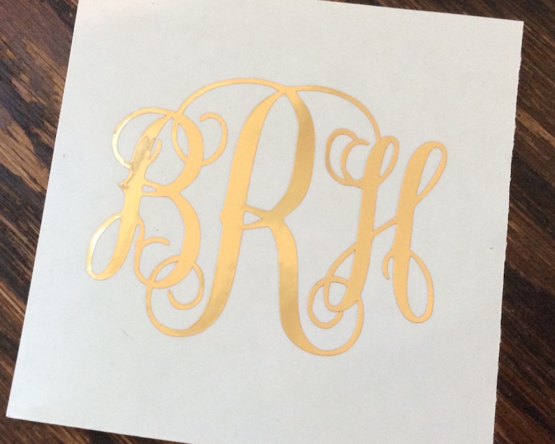 Monogram Decal Gold Metallic Decal Gold Monogram Decal Gold - Etsy