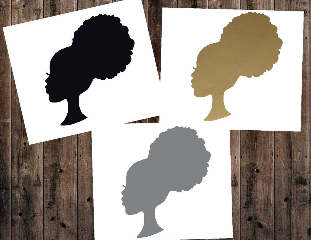 Afro Puff Vinyl Decal, Afro Girl Tumbler Decal, African American Women ...