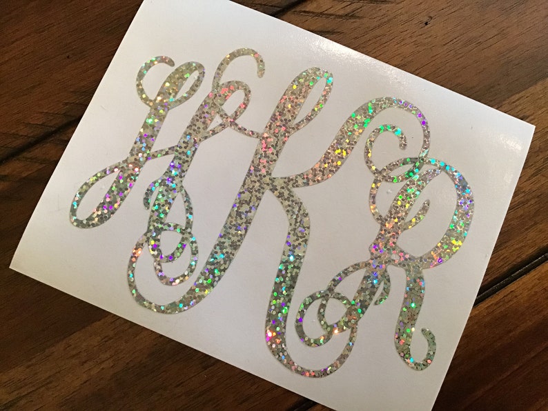 Monogram Decal Holographic Monogram Decal Car Decal - Etsy