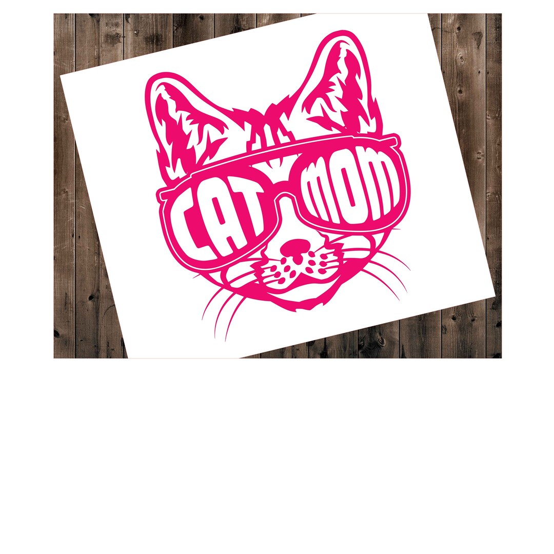 Cat Mom Decal Sticker, Cat Mom Car Decal, Kitty Mom Decal, Cat Sticker ...