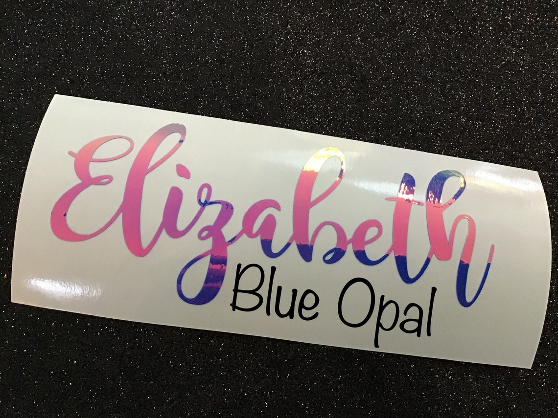 Name Decal Holographic Decal Opal Holographic Name Decal | Etsy