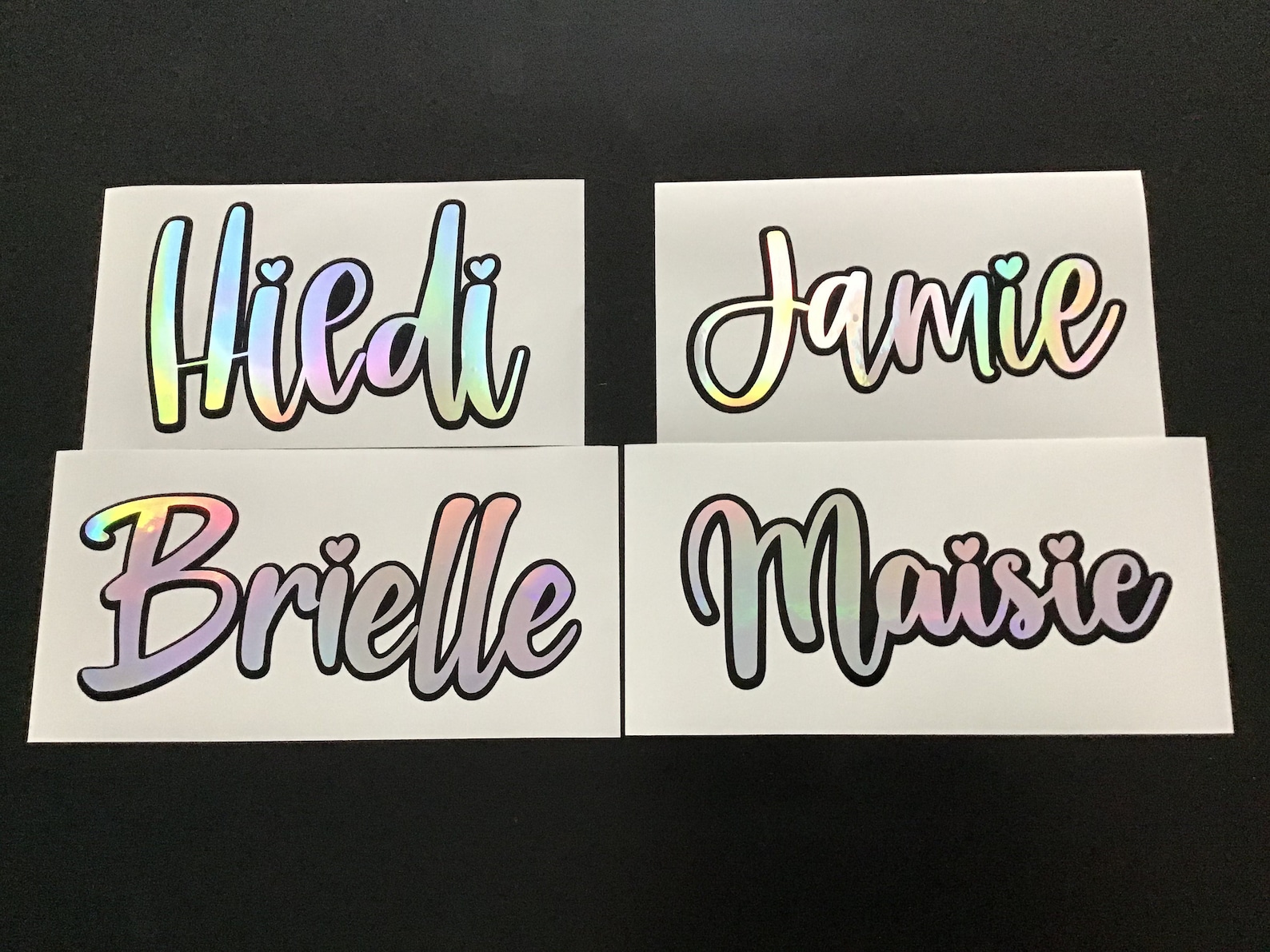Layered Outlined Holographic Name Decal, Custom Name Vinyl Sticker ...