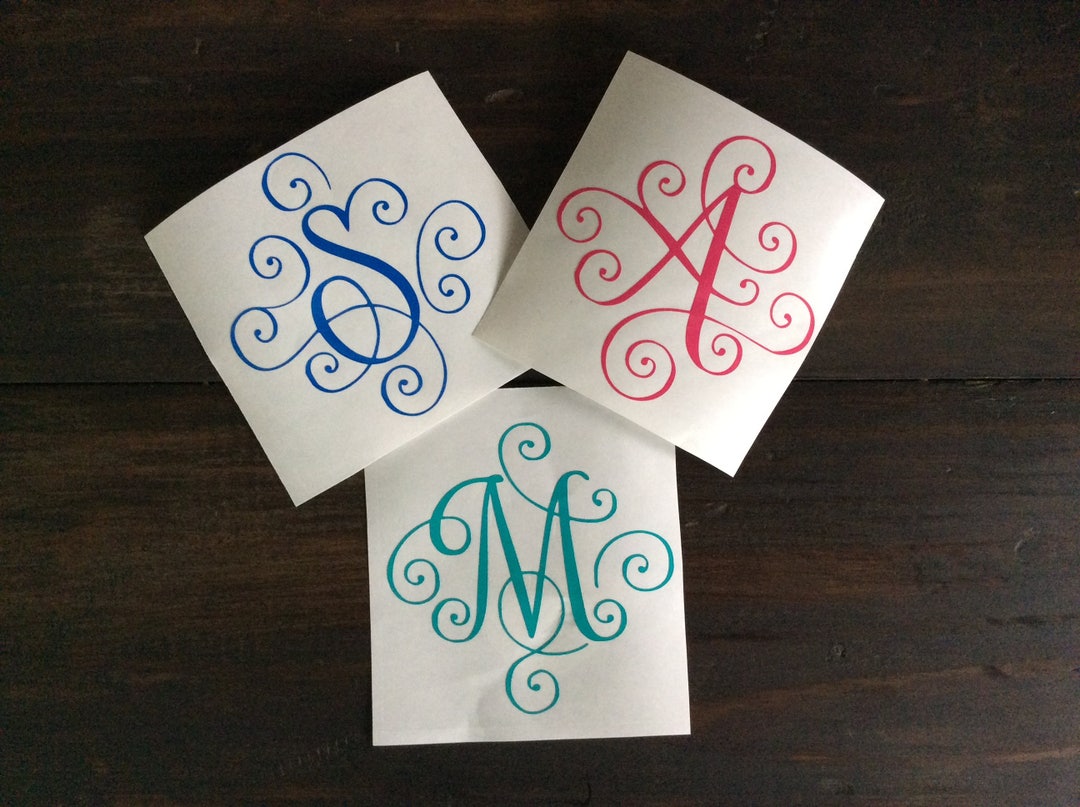 Initial Decal, Wine Glass Decal, Monogram Decal, Yeti Decal for Women ...