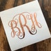 Rose Gold Monogram Decal, Rose Gold Metallic Decal, Rose Gold Monogram ...