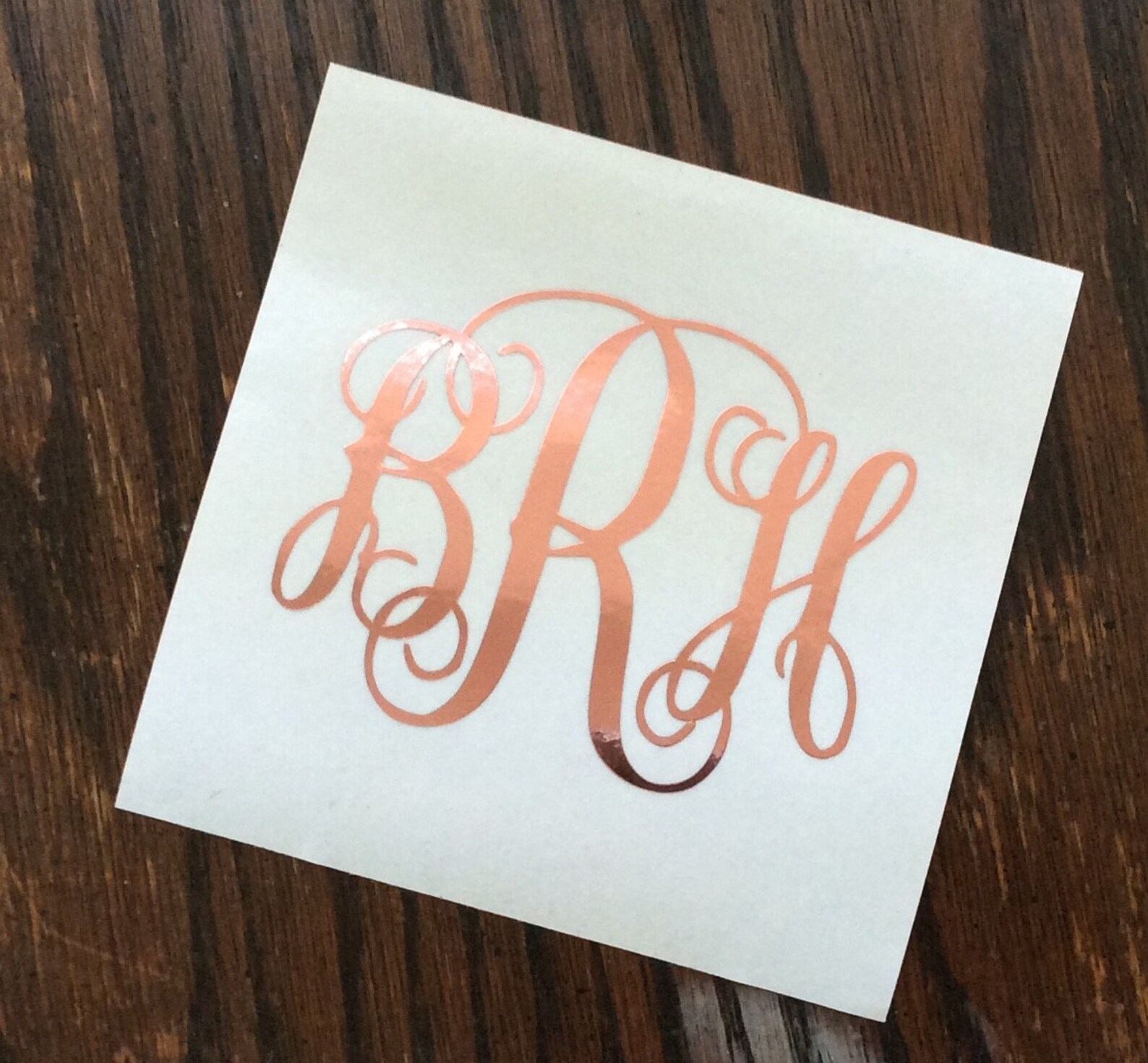 Rose Gold Monogram Decal Rose Gold Metallic Decal Rose Gold | Etsy