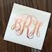 Rose Gold Monogram Decal, Rose Gold Metallic Decal, Rose Gold Monogram ...