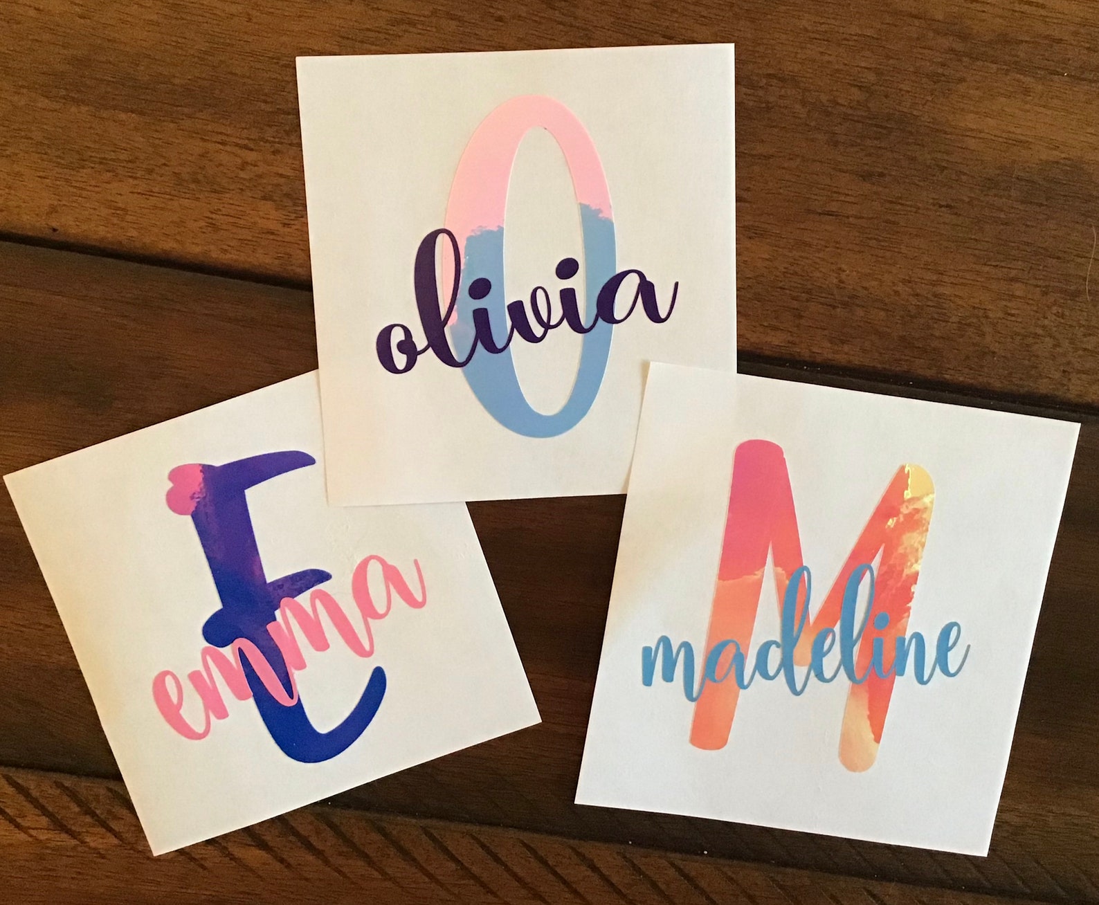 Custom Initial Name Decal for Yeti Tumbler, Holographic Name Decal ...