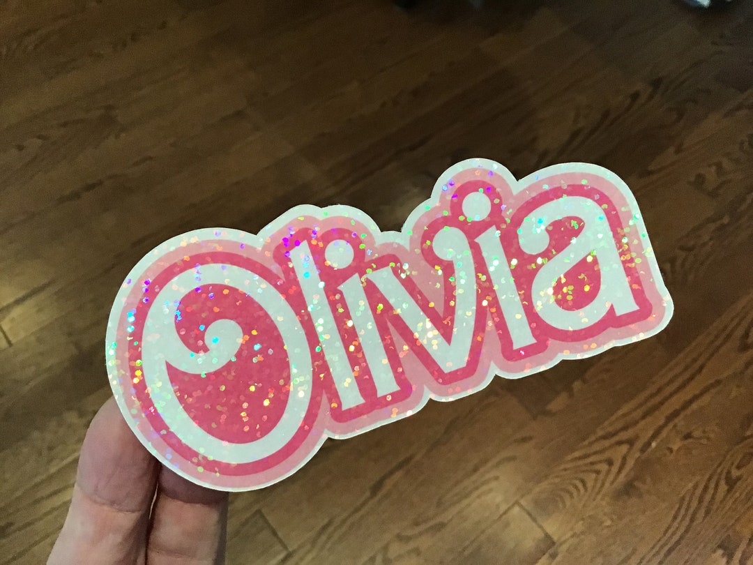 Customized Holographic Name Decal Sticker, Party Favor, Retro 90s Y2K ...