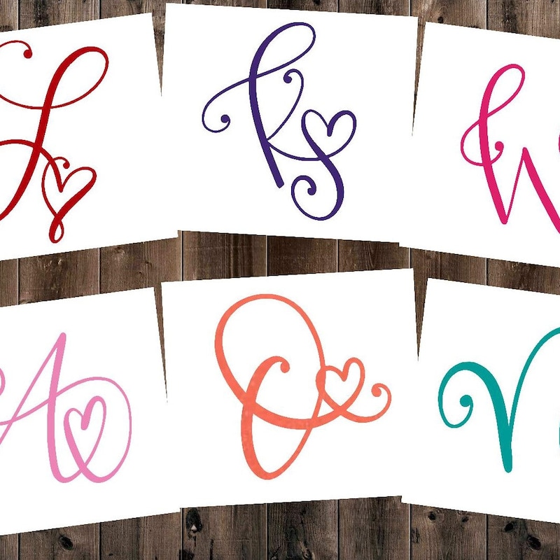 Heart With Initial Tattoo - Etsy