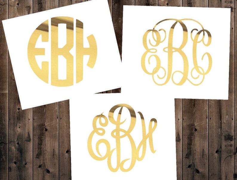 Monogram Decal Gold Metallic Decal Gold Monogram Decal Gold - Etsy