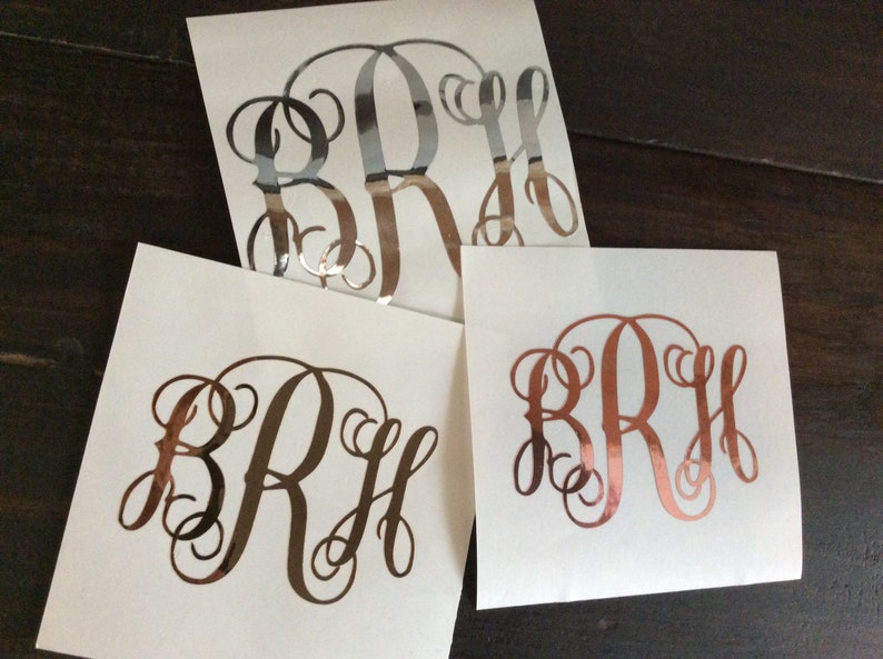 Monogram Decal Gold Metallic Decal Gold Monogram Decal Gold - Etsy