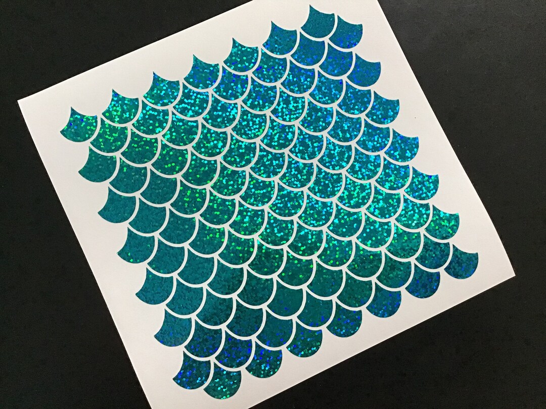 Mermaid Scales Print Vinyl Decal Sticker, Fish Scales Sticker, Mermaid ...