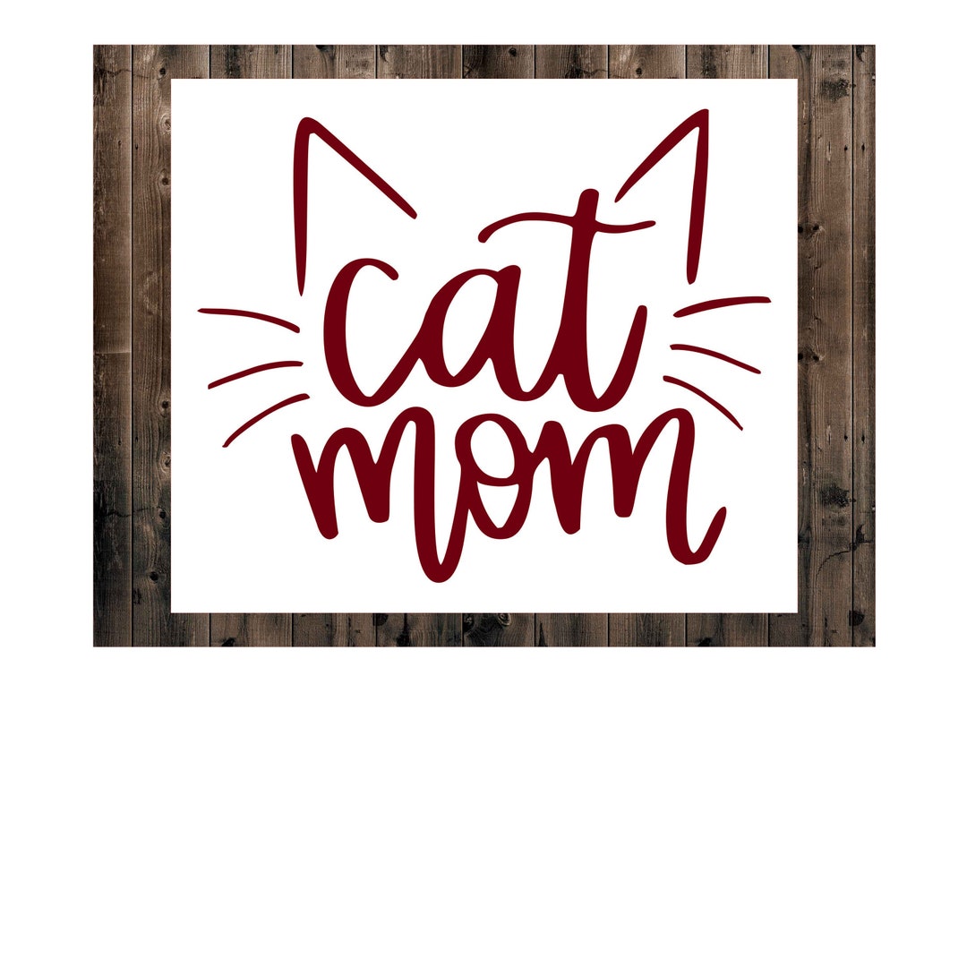 Cat Mom Decal Sticker, Cat Face Sticker, Cat Lovers Decal, Kitty Mama ...
