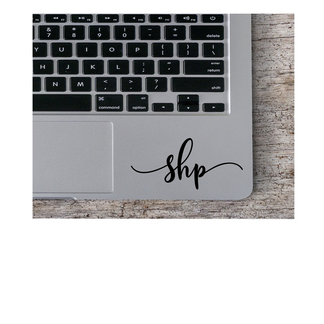 Cursive Monogram Initial Decal Sticker, Monogram Laptop Decal, Monogram ...
