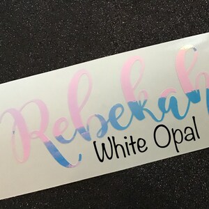 Name Decal, Holographic Decal, Opal Holographic Name Decal ...