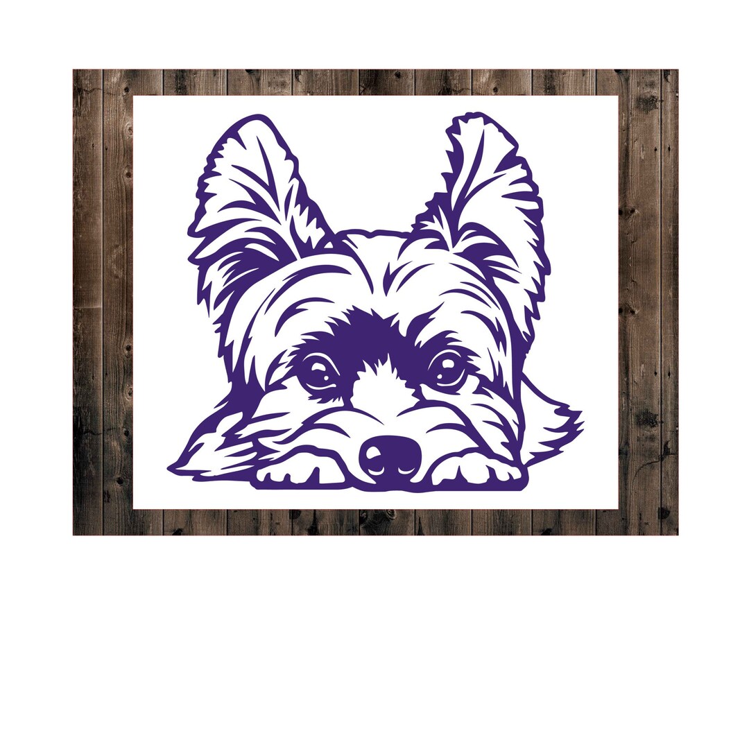 Yorkie Decal Sticker, Peeking Yorkie Decal, Dog Decal, Dog Mom Sticker ...